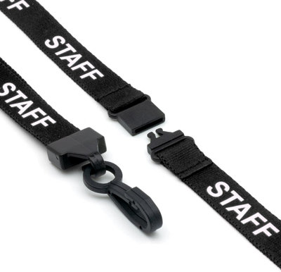 CKB LTD 100 Black Staff Lanyards Breakaway Safety Lanyard Neck Strap ...