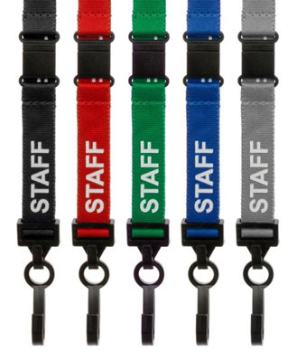 CKB LTD 100 Red Staff Lanyards Breakaway Safety Lanyard Neck Strap ...