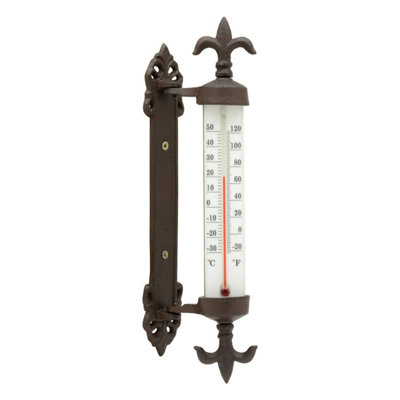 CKB LTD Cast Iron Window Frame Thermometer Rustic Brown Windowsill ...