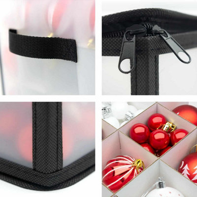 CKB LTD CHRISTMAS BAUBLE DECORATIONS STORAGE BOX WITH COMPARTMENTS CLEAR