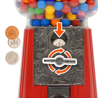 CKB LTD Retro Coin Operated Gumball Machine Sweet Dispenser