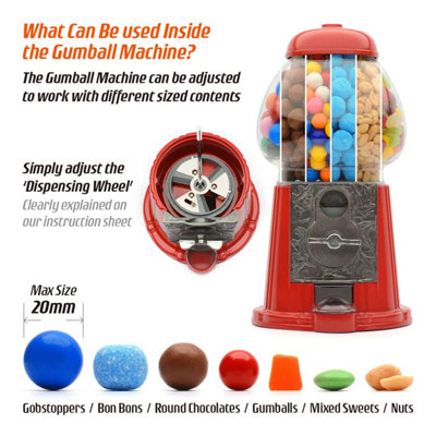 CKB LTD Retro Coin Operated Gumball Machine Sweet Dispenser