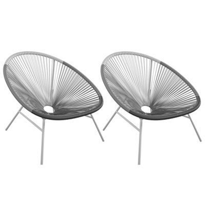 CL Avo Modern XL Lounge Chairs 2PK BLK white honeyT GR
