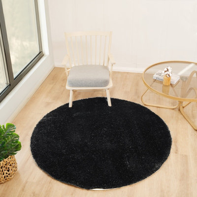 CLAIRE Round High Pile Shaggy Area Rug 160 x 160 cm
