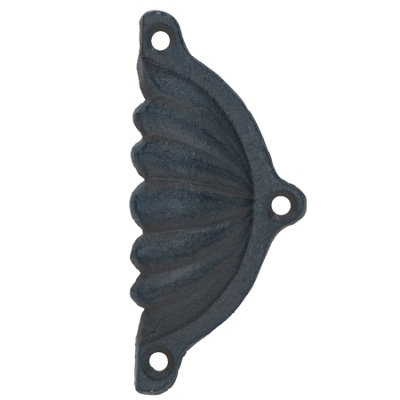 Clam Cup Door Pull Handle Cast Iron Cupboard Drawer Chest Cabinet 4PK