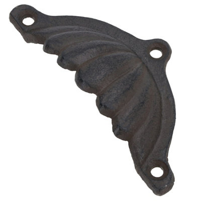 Clam Cup Door Pull Handle Cast Iron Cupboard Drawer Chest Cabinet 4PK