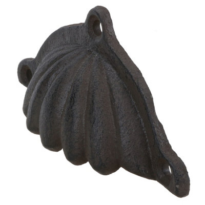 Clam Cup Door Pull Handle Cast Iron Cupboard Drawer Chest Cabinet 4PK