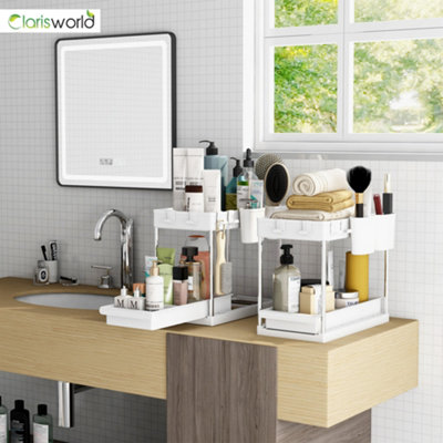 Clarisworld 2 Tier Under Sink organizer slide out drawer with unique ...