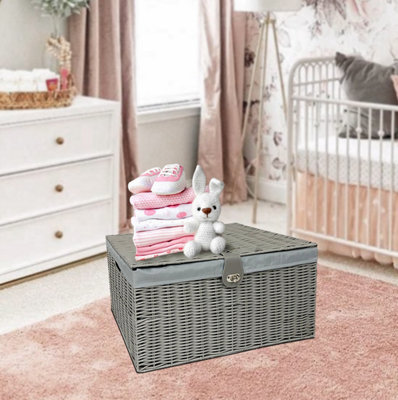 Clarisworld Resin Woven Hamper Basket Storage Chest Trunk Hamper/Kids ...