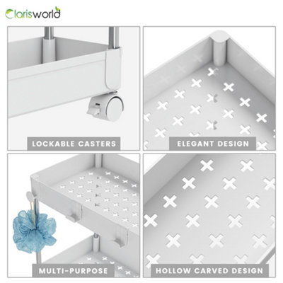 Clarisworld Storage Cart with 4 tier Rolling Utility Trolley with ...