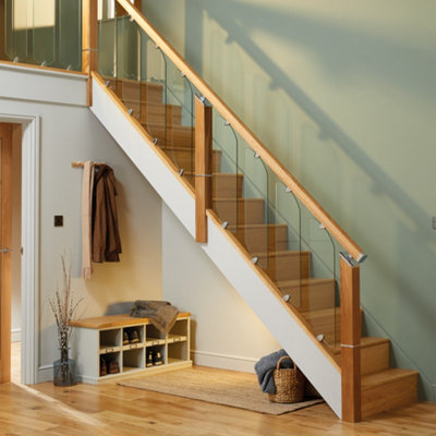 Clarity Clear Glass Staircase Rake Panel for Stairs (T) 8mm (W) 200mm ...