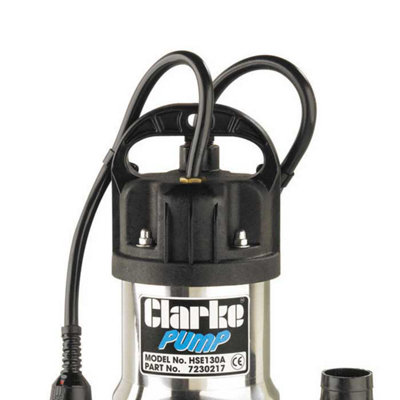 Clarke HSE130A 283W 140Lpm 7m Head Heavy Duty Submersible Water Pump ...