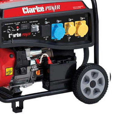 Clarke PG9500ADVES 8.5kW Dual Voltage (230V/110V) Petrol Generator ...