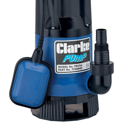 Clarke PSV3A 1.5 Inch 400W 133Lpm 8m Head Dirty Water Submersible Pump ...
