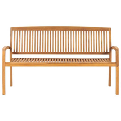 Classic 3-Seater Stacking Garden Bench 159 cm Solid Teak Wood