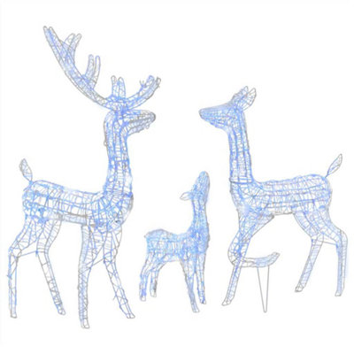 Classic Acrylic Reindeer Family Christmas Decoration 300 LED Blue