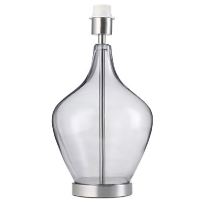 Classic Design Modern Smoked Grey Glass Table Lamp Base with Satin ...