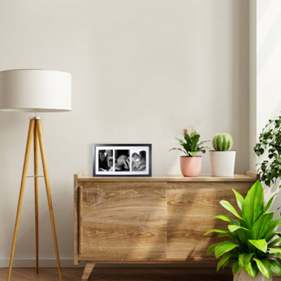 Classic Designer Mat Black MDF Triple Picture Frame Free Standing or ...