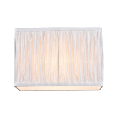 Classic Double Pleated Rectangular Lamp Shade with Ivory White Faux ...