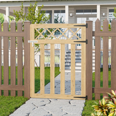 Classic Lattice Top Garden Gate Fence Gate for Yard, Patio, and ...