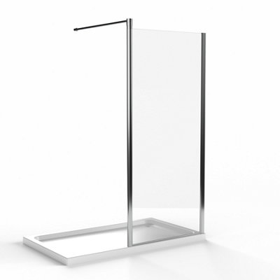 Classic Lite 8mm 800mm Shower Screen Wetroom Panel in Silver
