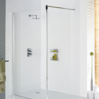 Classic Lite 8mm 800mm Shower Screen Wetroom Panel in Silver