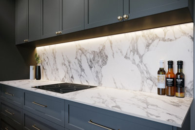 Classic Marble 3050mm x 610mm x 12mm Compact Laminate Worktop Modern ...