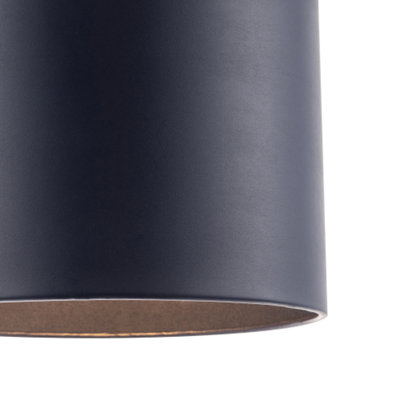 Classic Navy Blue Faux Leather Lamp Shade with Inner Cotton Lining