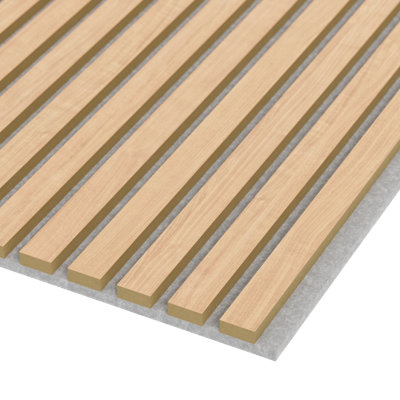 CLASSIC OAK ACOUSTIC WOOD SLAT PANEL (GREY FELT)