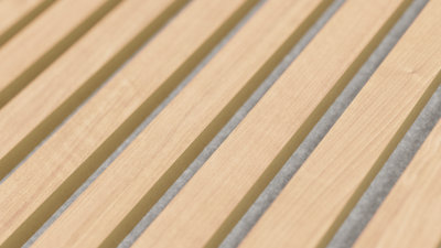 CLASSIC OAK ACOUSTIC WOOD SLAT PANEL (GREY FELT)