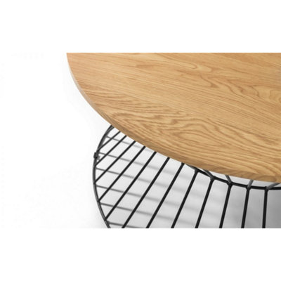 Classic Oak Round Wire Coffee Table