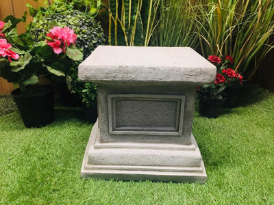 Classic Plain Stone Cast Garden Square Plinth