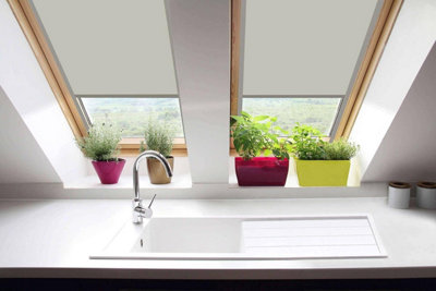 Classic Roof Blinds for VELUX Roof Windows, Blackout Blind Stone M04 ...