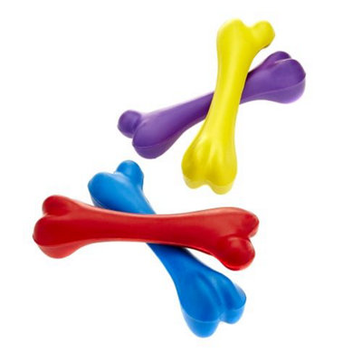 Classic Rubber Solid Bone Assorted Colours 200mm (Pack of 12)