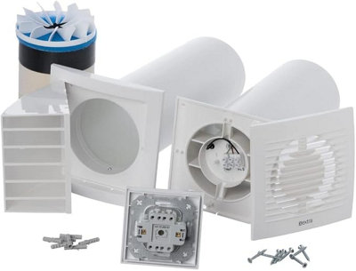 Buy Classic Single Room Heat Recovery Kit 100mm with Wall Switch at B&Q