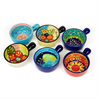 Classic Spanish Hand Painted Kitchen Dining Set of 6 Small Tapas Dishes ...