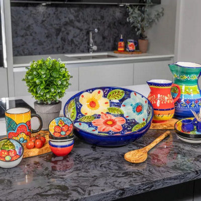 Classic Spanish Hand Painted Kitchen Dining Set of 6 Small Tapas Dishes ...