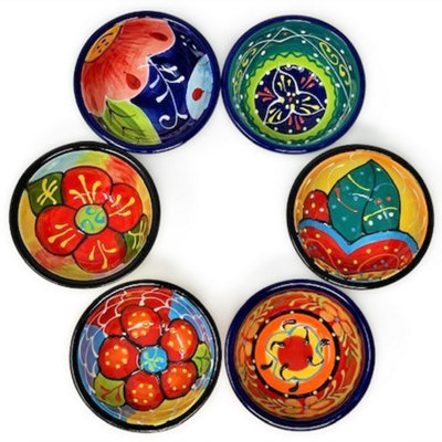 Classic Spanish Hand Painted Pattern Kitchen Dining Set of 6 Tapas ...