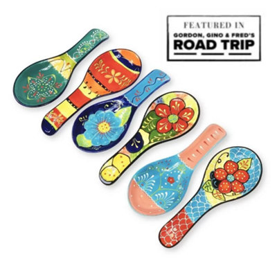 Classic Spanish Hand Painted Pattern Kitchen Dining Spoon Rest (L) 26cm ...