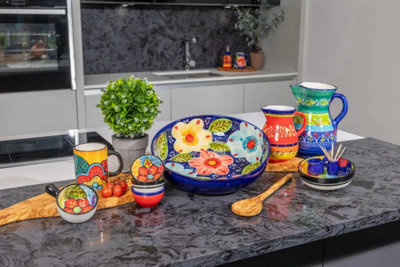 Classic Spanish Hand Painted Pattern Kitchen Dining Squared Oil ...
