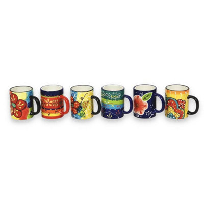 Classic Spanish Mugs Set of 6 Kitchen Dining Coffee Tea Hot Drinking ...