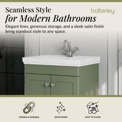 Classic Traditional Floor Standing 2 Door Vanity Unit with 1 Tap Hole ...