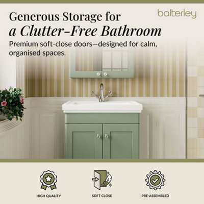 Classic Traditional Floor Standing 2 Door Vanity Unit with 1 Tap Hole ...