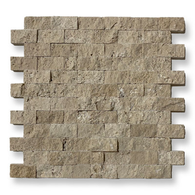 Classic Travertine 2.5 x 5cm Split Face Cladding SAMPLE | DIY at B&Q