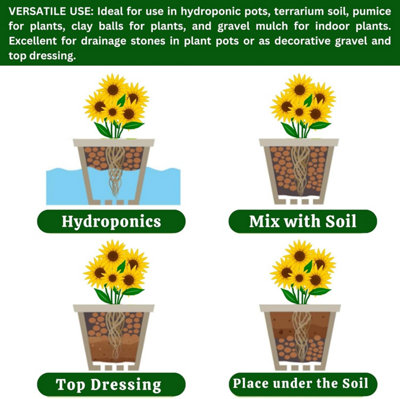 Clay Pebbles LECA Balls Cactus and Succulent Potting Mix Horticultural ...