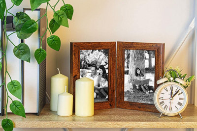 Clay Roberts Double Photo Picture Frame 6 x 4, Brown, Holds 2 Standard ...