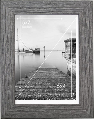 Clay Roberts Photo Picture Frame 7 x 5, Dark Grey, Freestanding and ...