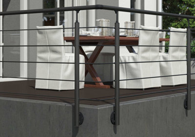 Clean Banister Kit Black 1.5m Wall Mounted
