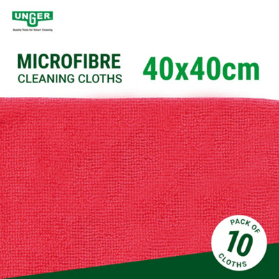 Cleaner Cloth Microfibre Cloth 10 Pack Red 40x40cm Washable 200x ...
