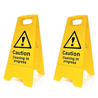 Cleaning In Progress Floor Sign, Twin Pack - Heavy Duty A Boards ...